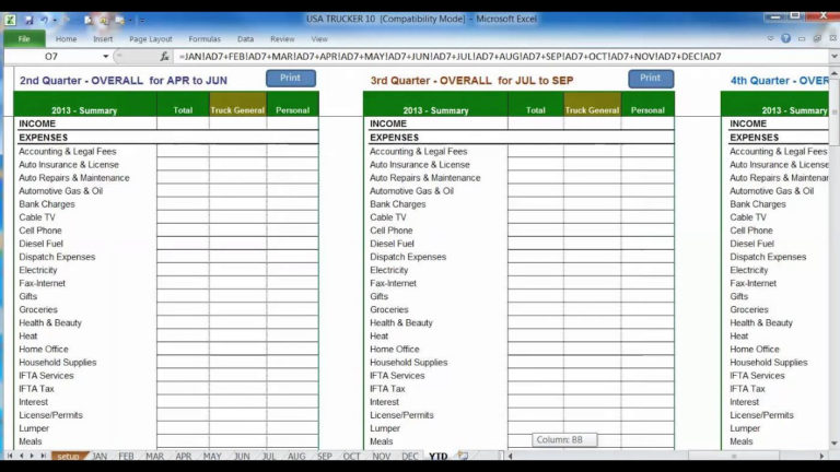 Taxi Driver Accounts Spreadsheet throughout Truck Driver Accounting ...