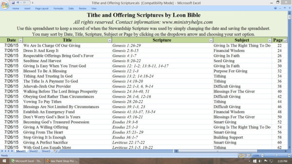 Tithing Spreadsheet Example with Spreadsheet Example Of Church Tithe ...