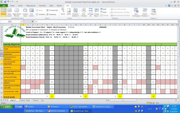 Tracking Pupil Progress Spreadsheet — db-excel.com