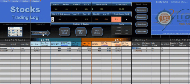 Trade Tracking Spreadsheet — db-excel.com