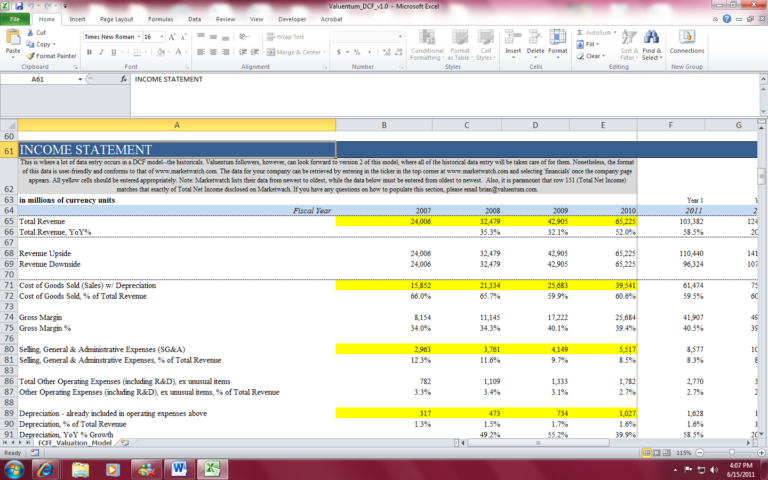 Valuation Spreadsheet Mckinsey within Dcf Model Excel Hashtag Bg — db ...