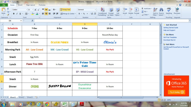 Walt Disney World Planning Spreadsheet with Do You Use A Spreadsheet ...