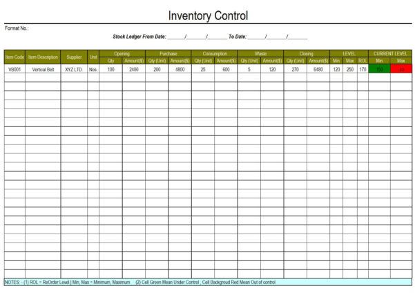 Waste Inventory Spreadsheet with regard to Inventory Control Worksheet ...