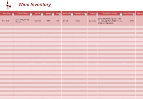 Wine Inventory Spreadsheet — db-excel.com