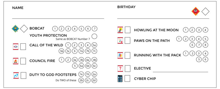Wolf Requirements Spreadsheet with regard to New Cub Scout Tracking ...