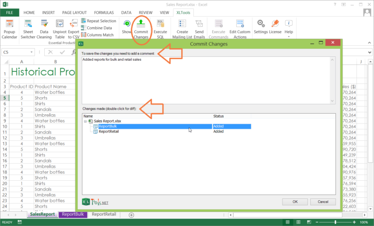 Xl Spreadsheet with Version Control For Excel Spreadsheets Xltools ...
