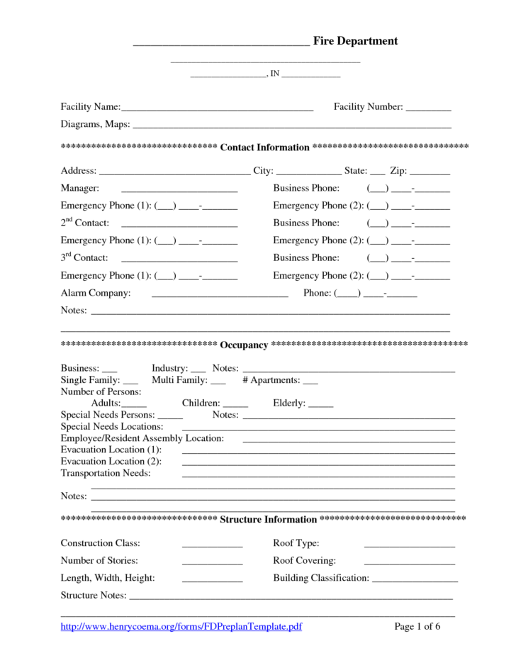 Fire Department Pre Plan Worksheet — db-excel.com