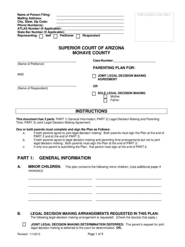 Parenting Plan Worksheet Illinois — db-excel.com