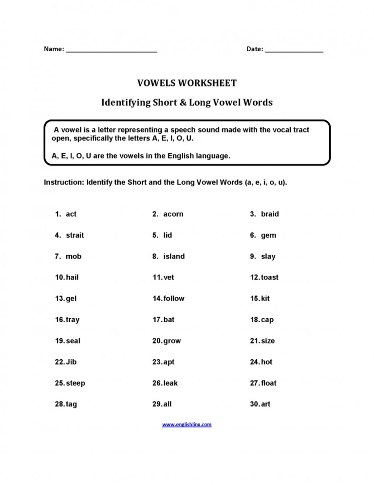 Mark The Vowels Worksheet Db excel