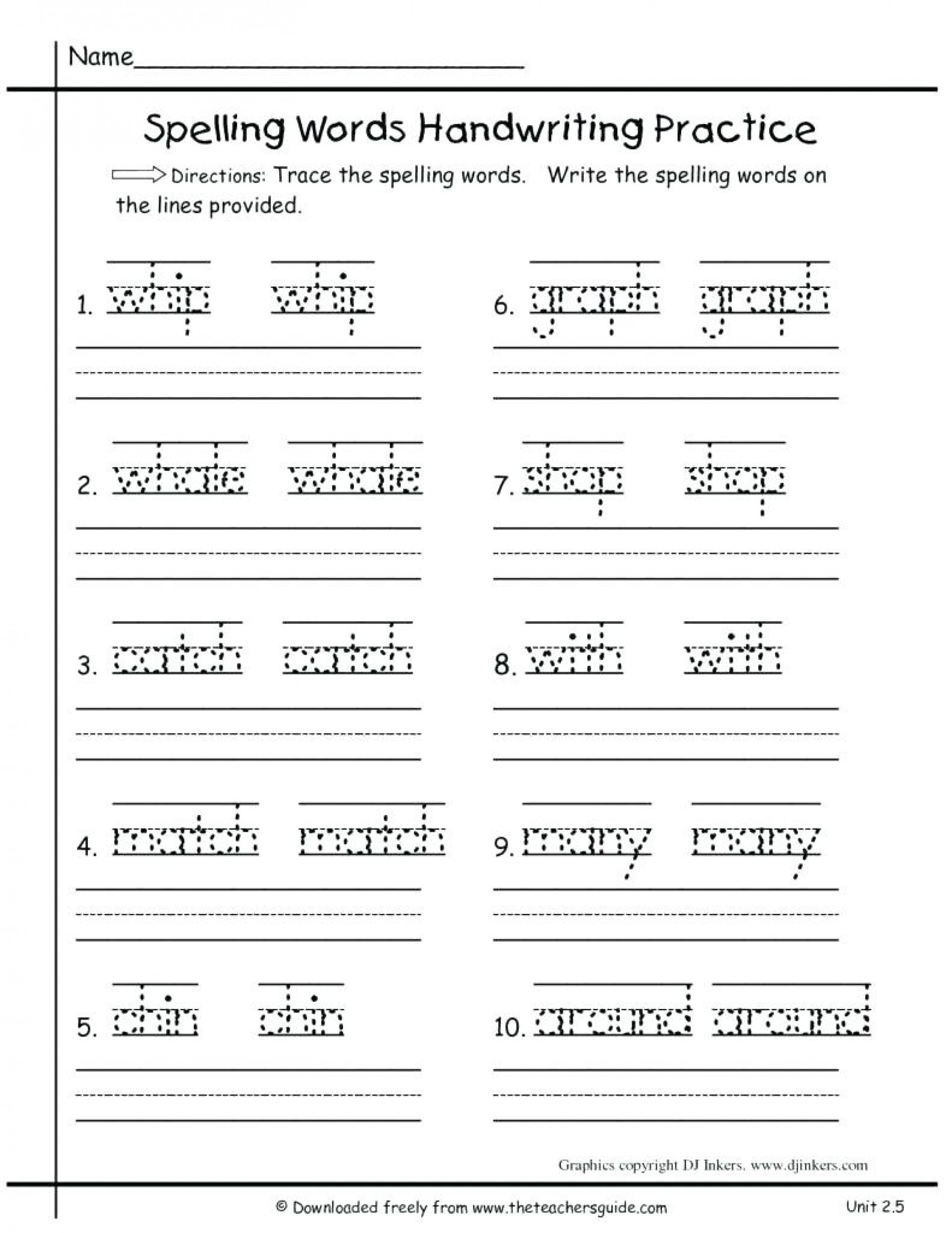 Handwriting Worksheets 3rd Grade