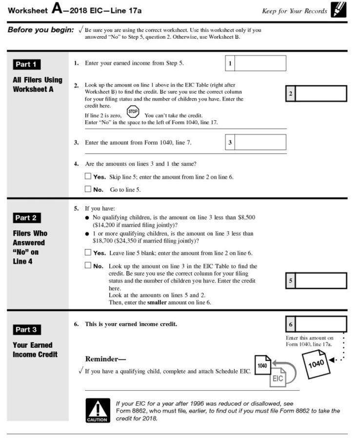 Earned Income Credit Worksheet — db-excel.com