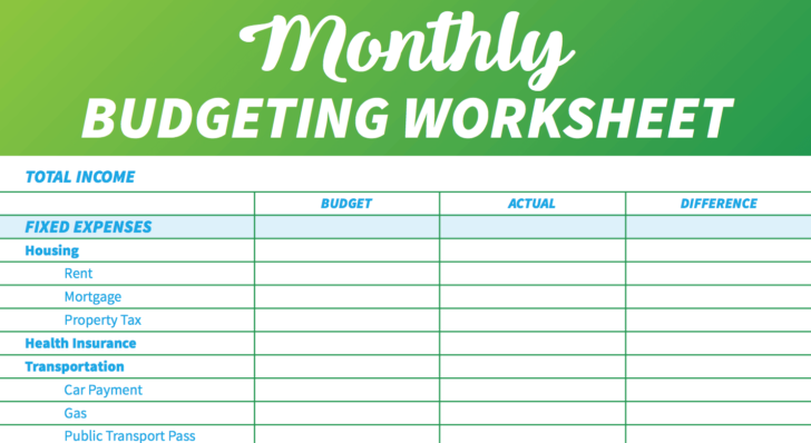 Basic Budget Worksheet For Young Adults — db-excel.com