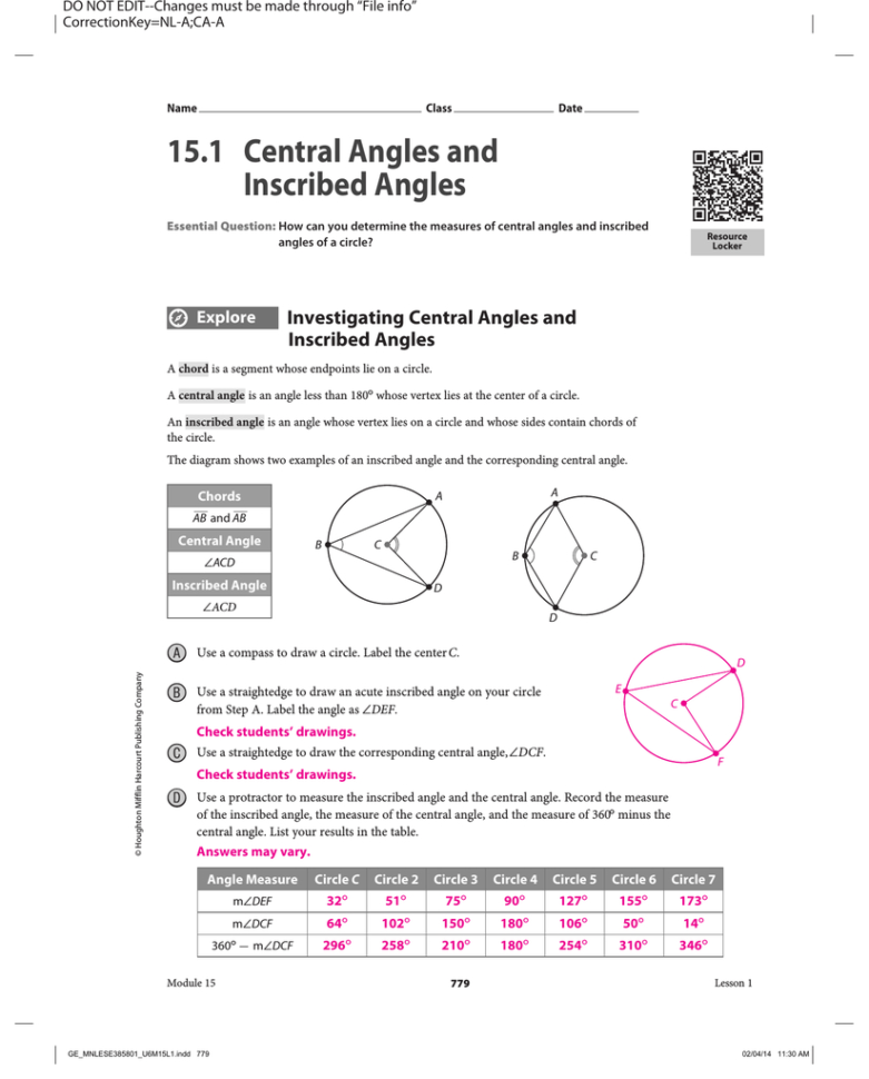 151 Central Angles And Inscribed Angles — db-excel.com