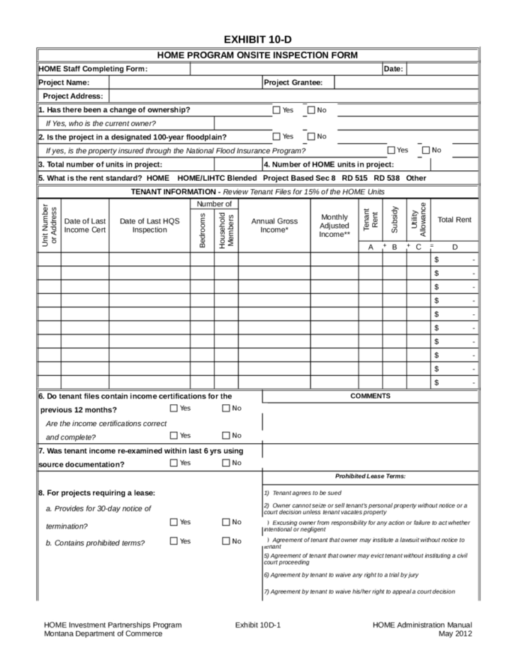 Home Inspection Worksheet — db-excel.com