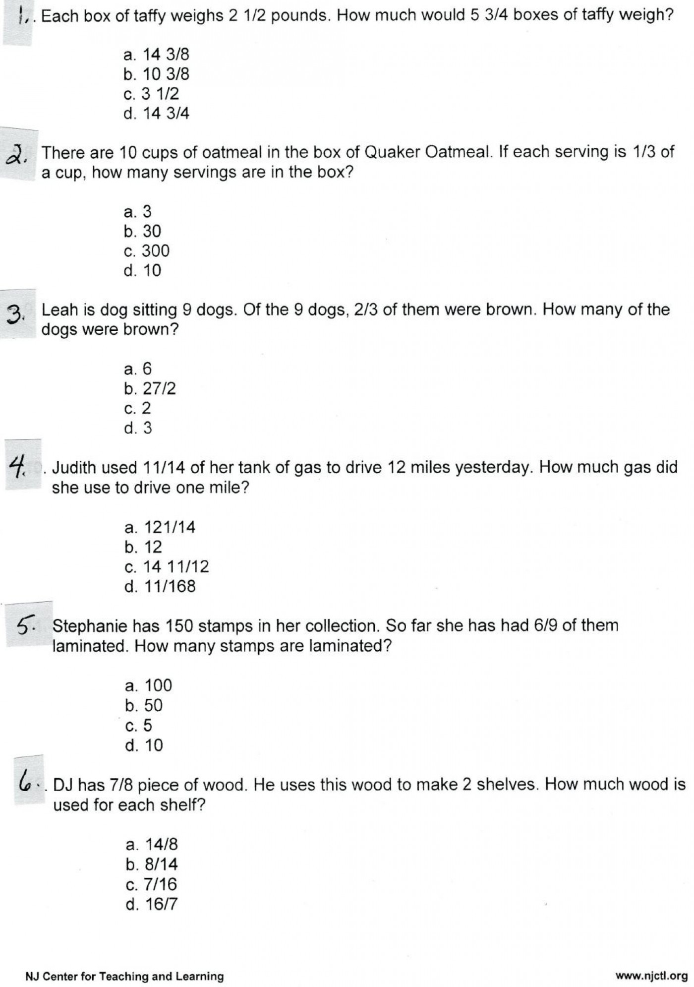 Printable Math Worksheet 3rd Grade