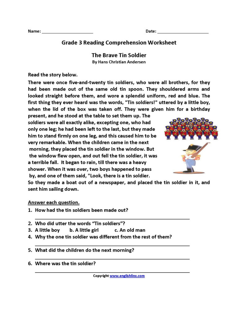 4Th Grade Reading Comprehension Worksheets Multiple Choice — db-excel.com