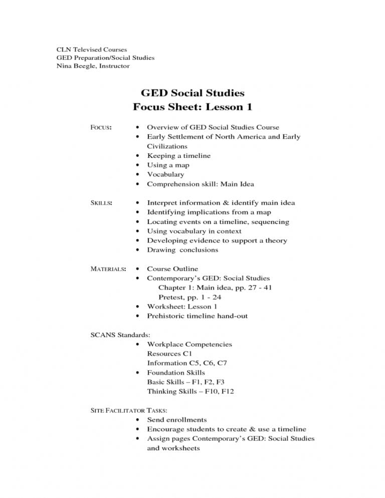 Free Ged Social Studies Worksheets — db-excel.com