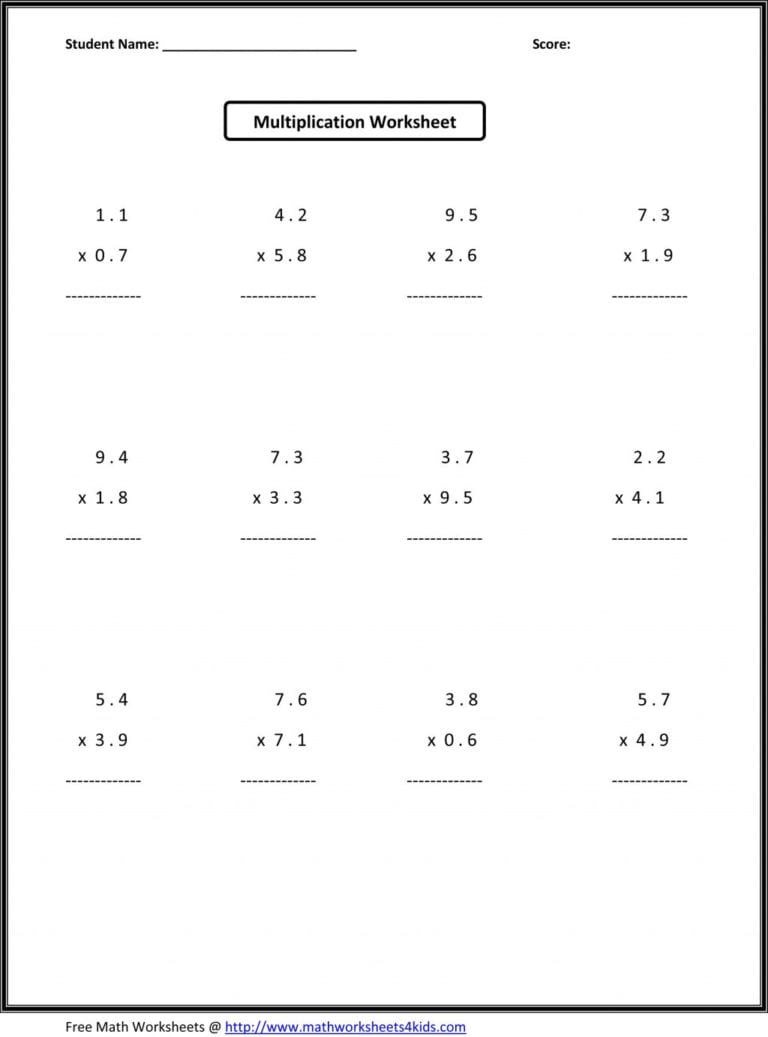 7Th Grade Math Worksheets And Answer Key — db-excel.com