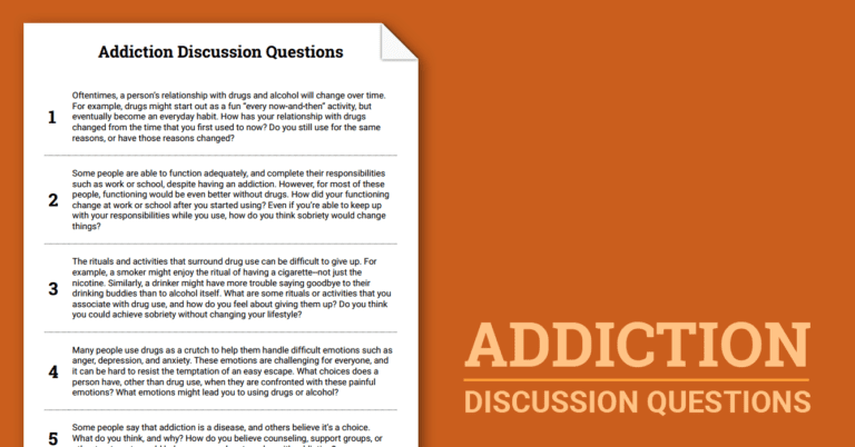 Addiction Discussion Questions Worksheet Therapist Aid — db-excel.com