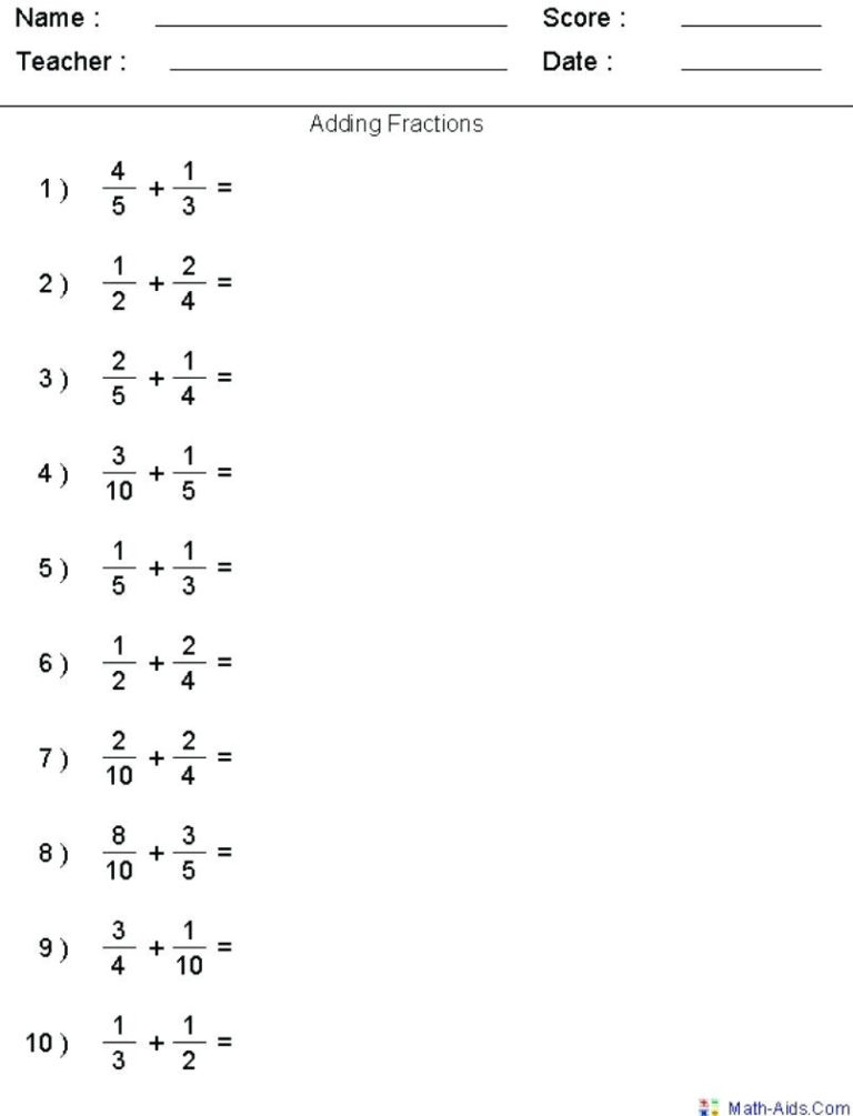 Adding And Simplifying Fractions Math Grade Adding — db-excel.com