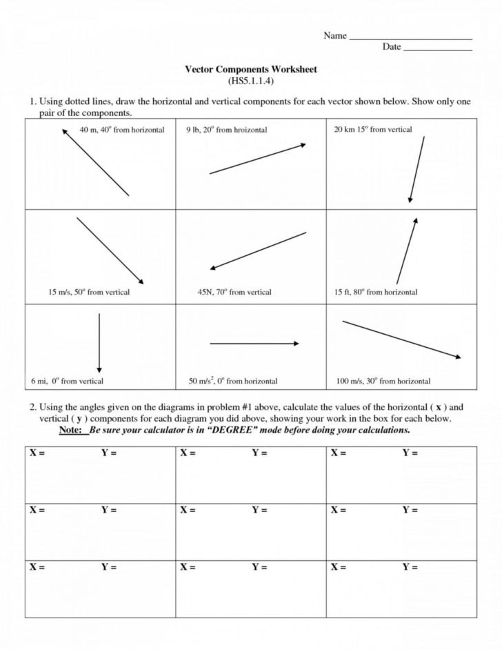 Adding Vectors In Physics Worksheets Handandbeak — db-excel.com