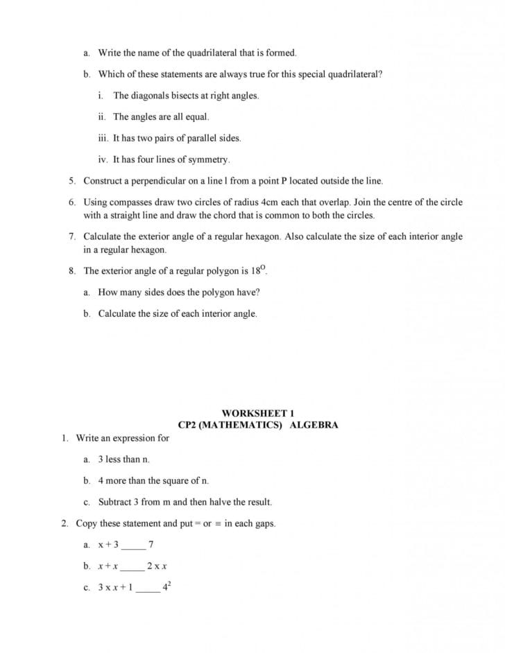 Algebra 1 Worksheet 1 5 Translating Expressions Answer Key — db-excel.com