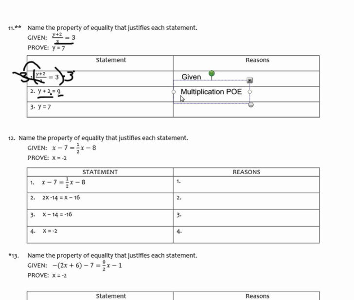 Algebraic Proof Worksheet Soccerphysicsonline — db-excel.com