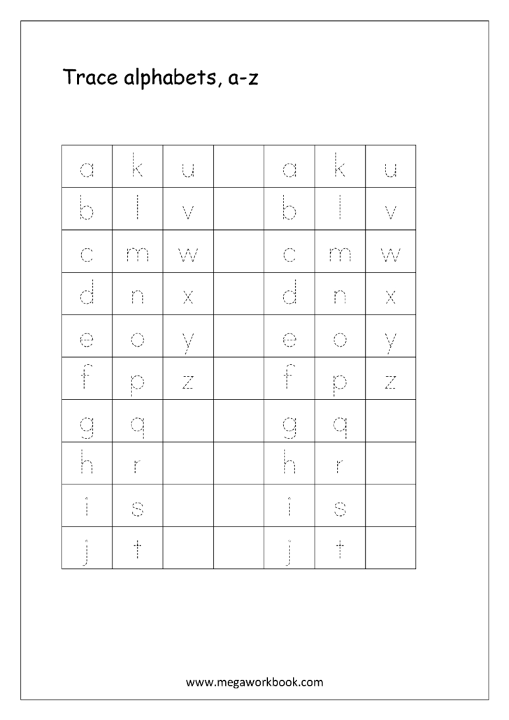 Alphabet Tracing Worksheets Small Letters Alphabet — db-excel.com