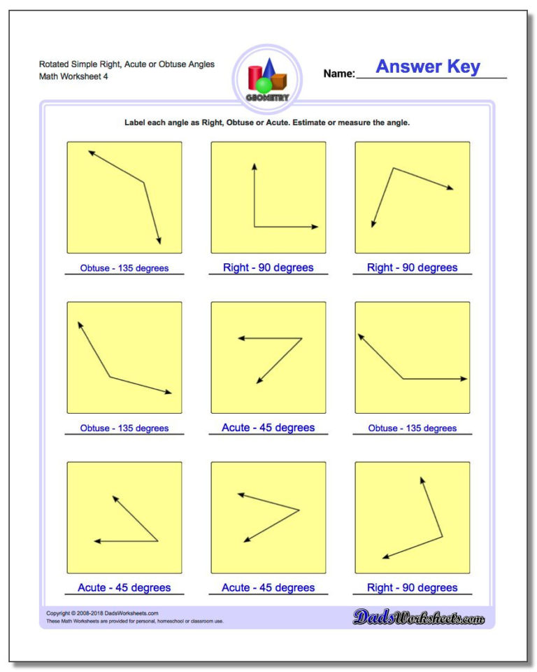 Measuring Angles Worksheet Answer Key Db excel