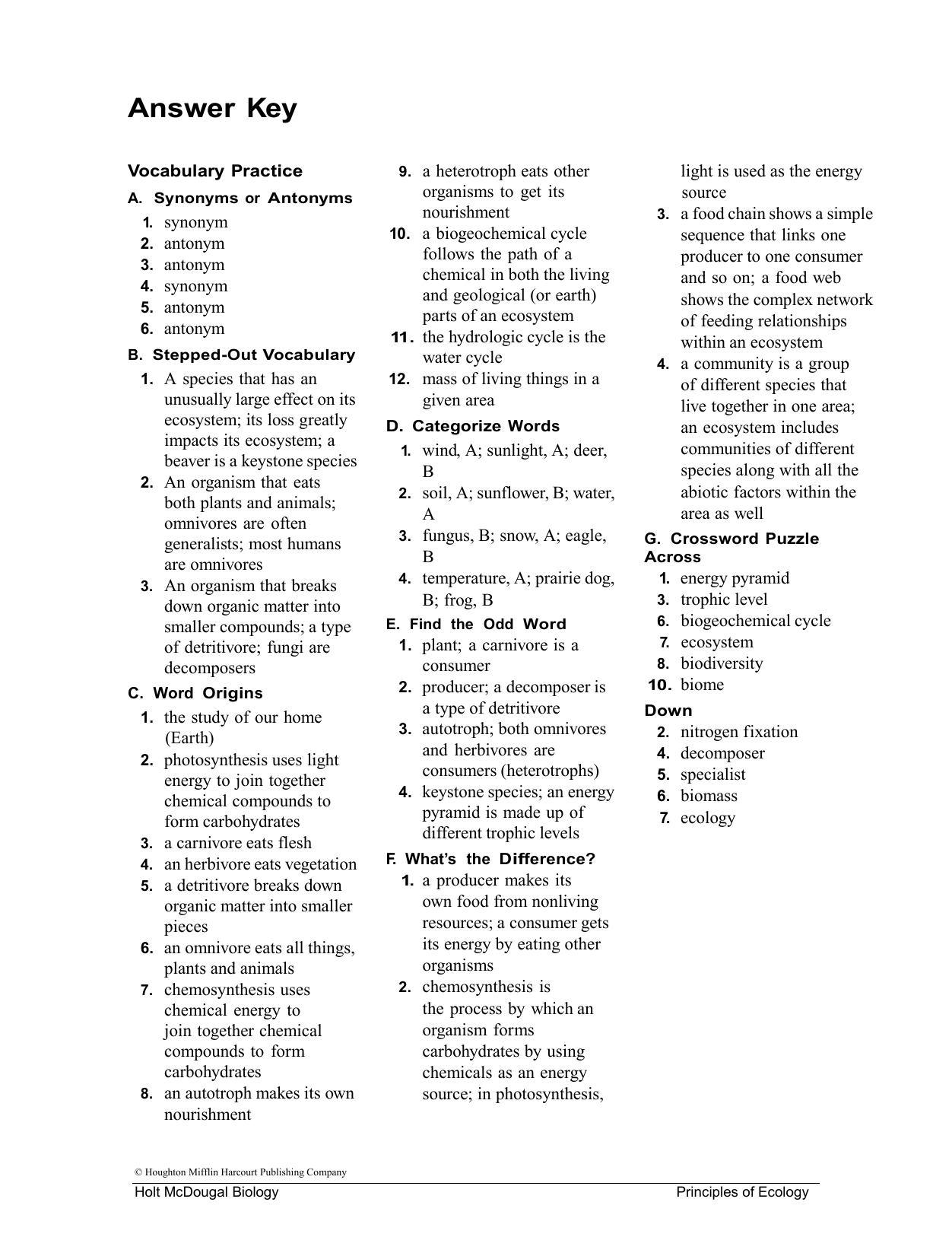 Answer Key Db excel