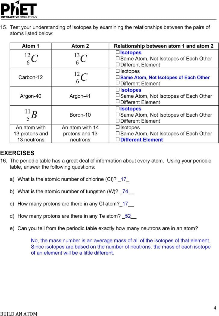Phet Build An Atom Worksheet Answers — db-excel.com
