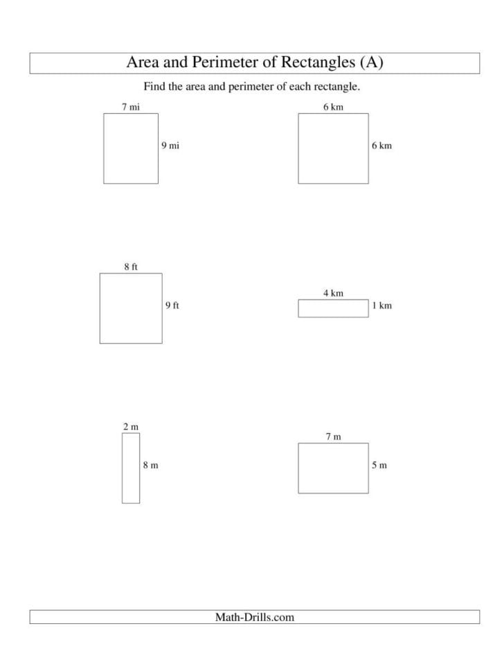 Area And Perimeter Of Rectangles Worksheet — db-excel.com