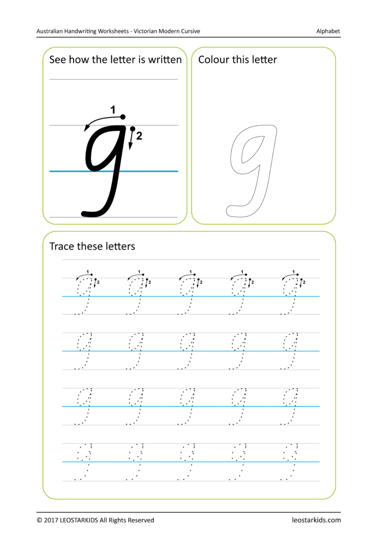 Australian Handwriting Worksheets Victorian Modern Cursive — db-excel.com