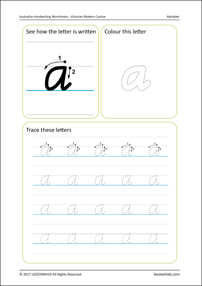 Australian Handwriting Worksheets Victorian Modern Cursive — db-excel.com
