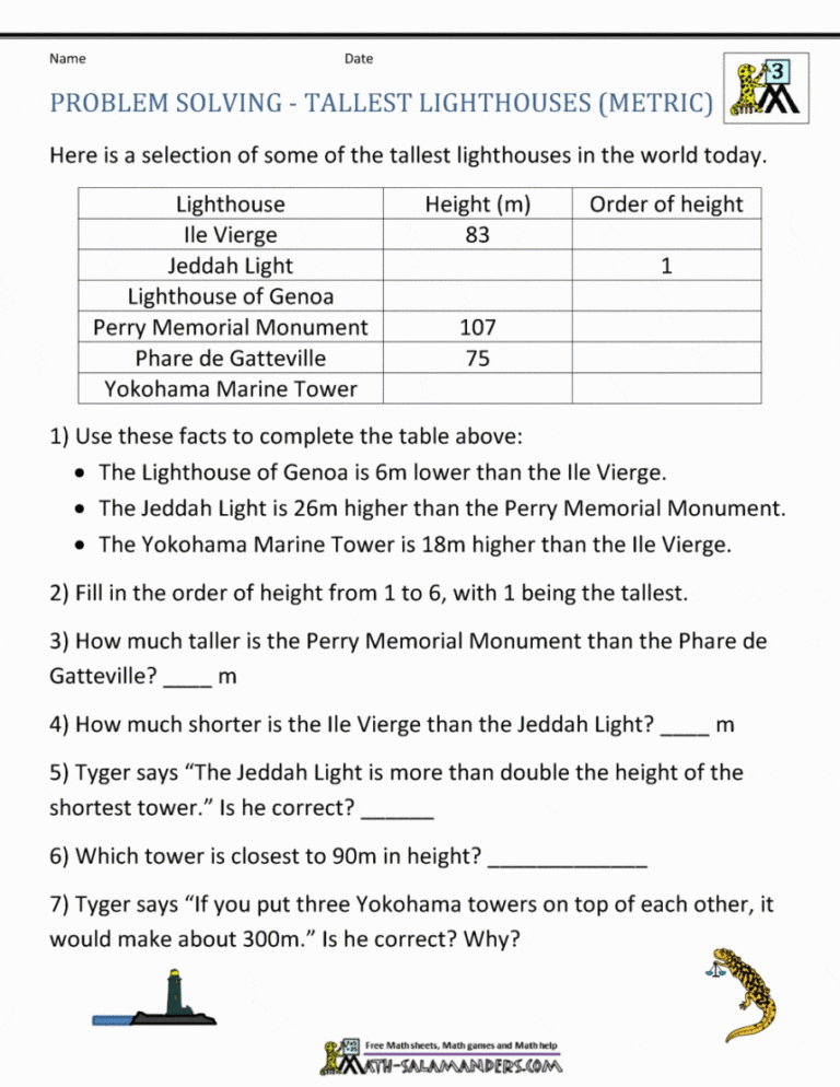Awesome Integer Word Problems Printable Worksheet — db-excel.com