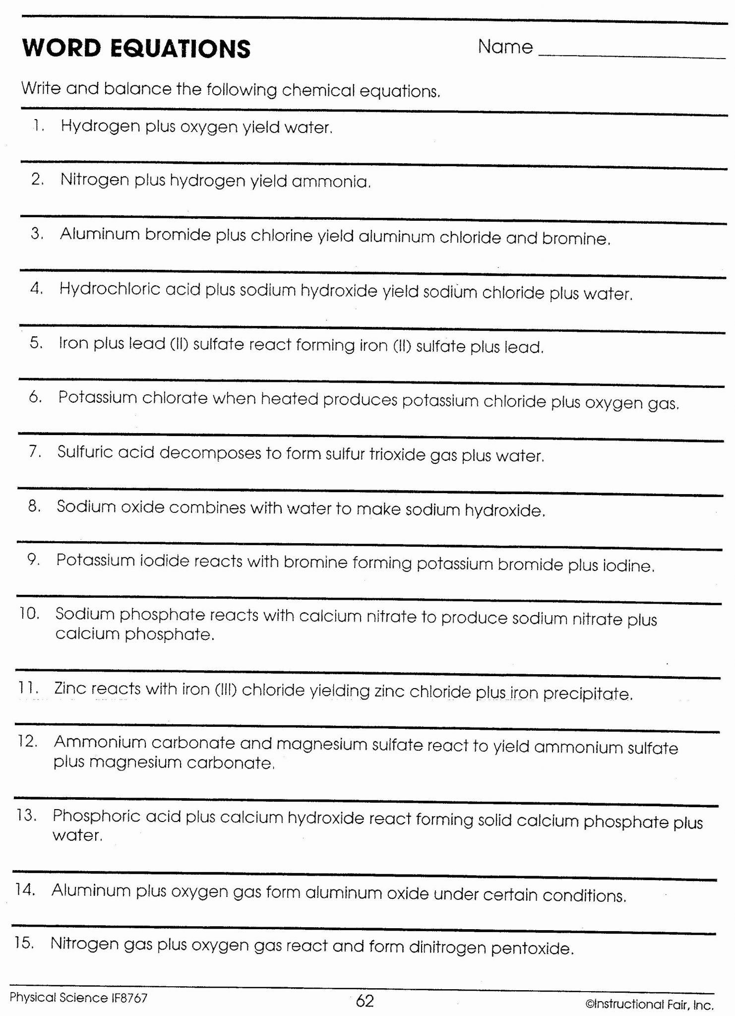 Balancing Chemical Equations Worksheet Db excel Balancing Chemical Equations Worksheet Db excel