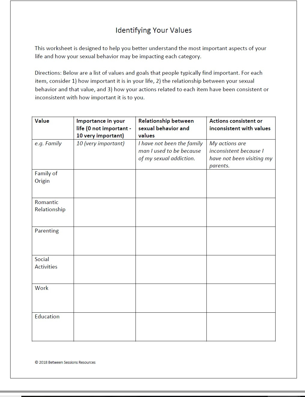 Between Sessions Addiction Therapy Worksheets Addiction Db excel