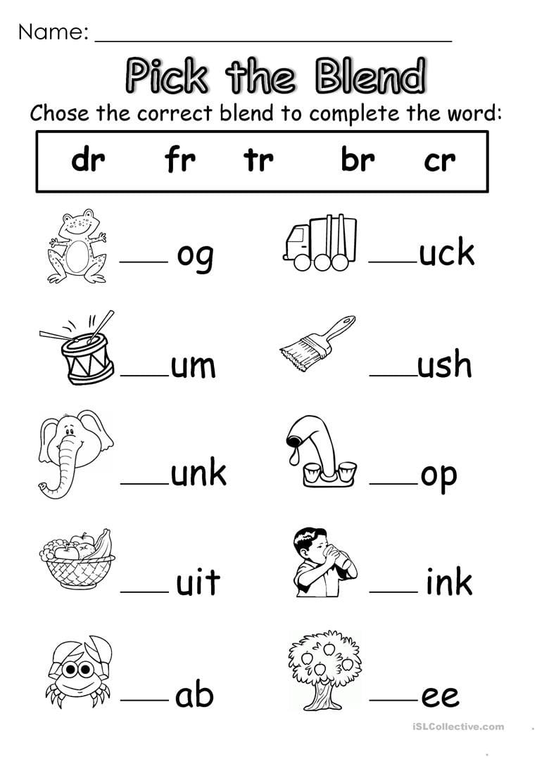 Blending Words Worksheets Blending Words Worksheets