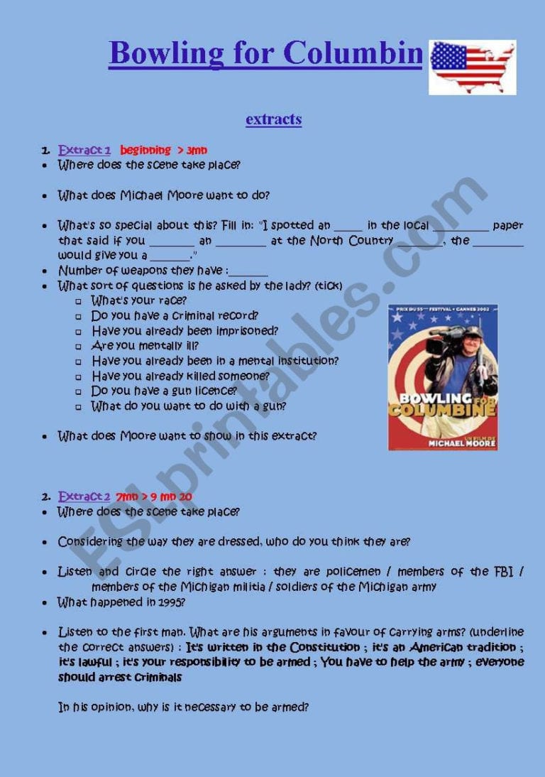 Bowling For Columbine Worksheet Answers — db-excel.com