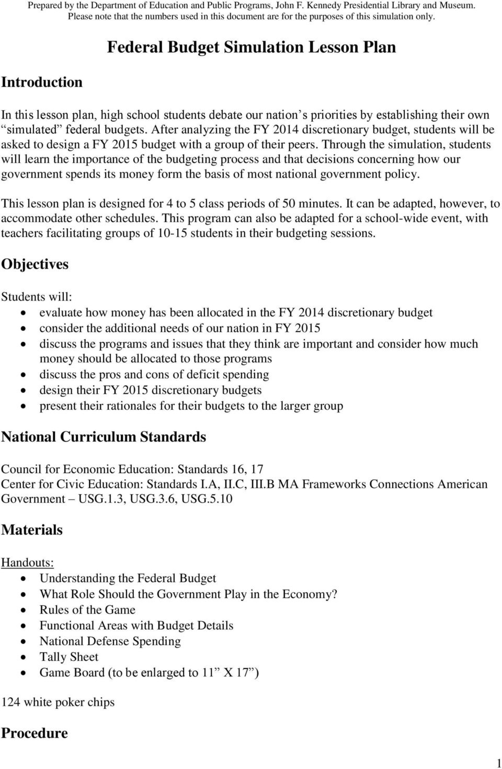 Budgeting For High School Students Lesson Db excel