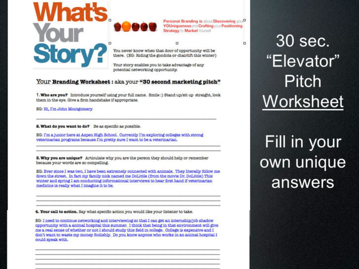 Career Knowledge Networking 30 Second Pitch Informational — db-excel.com