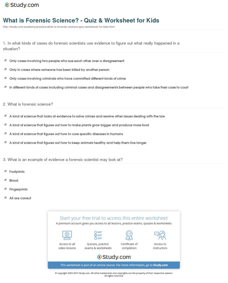 Forensic Science Worksheets For High School — db-excel.com