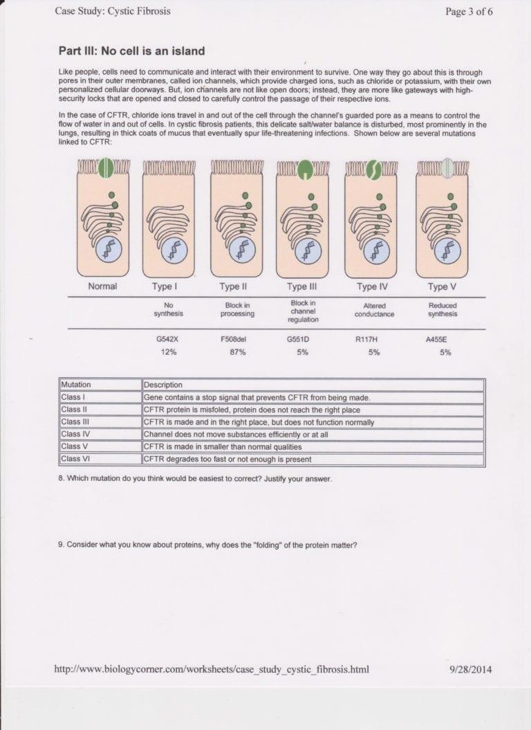 A Case Of Cystic Fibrosis Worksheet Answer Key — db-excel.com
