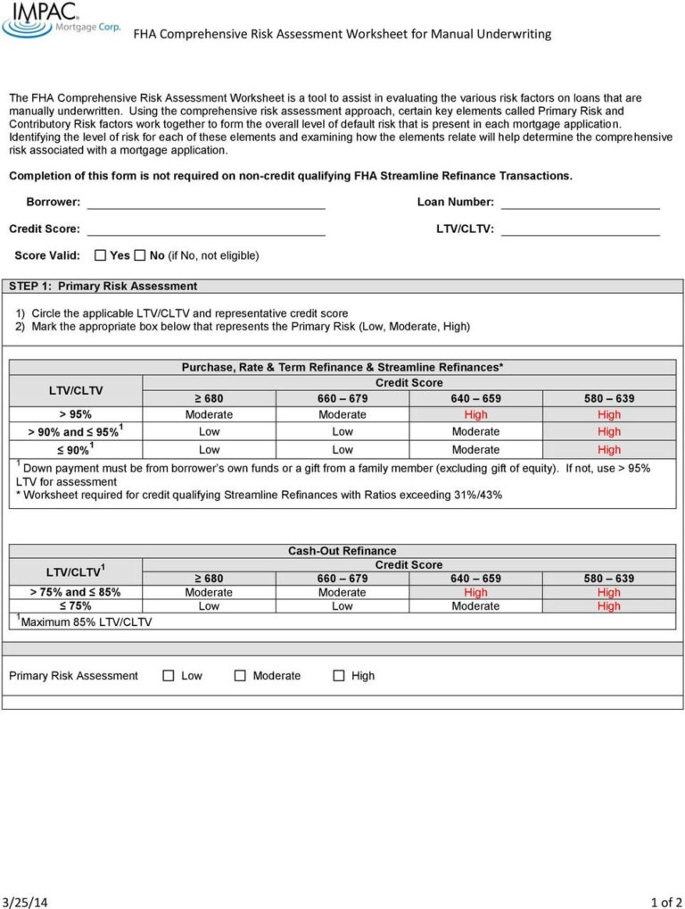 Fha Streamline Refinance Worksheet — db-excel.com