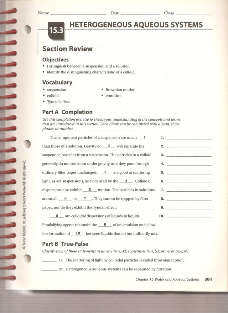 Chapter 15 Water And Aqueous Systems Worksheet Answers — db-excel.com
