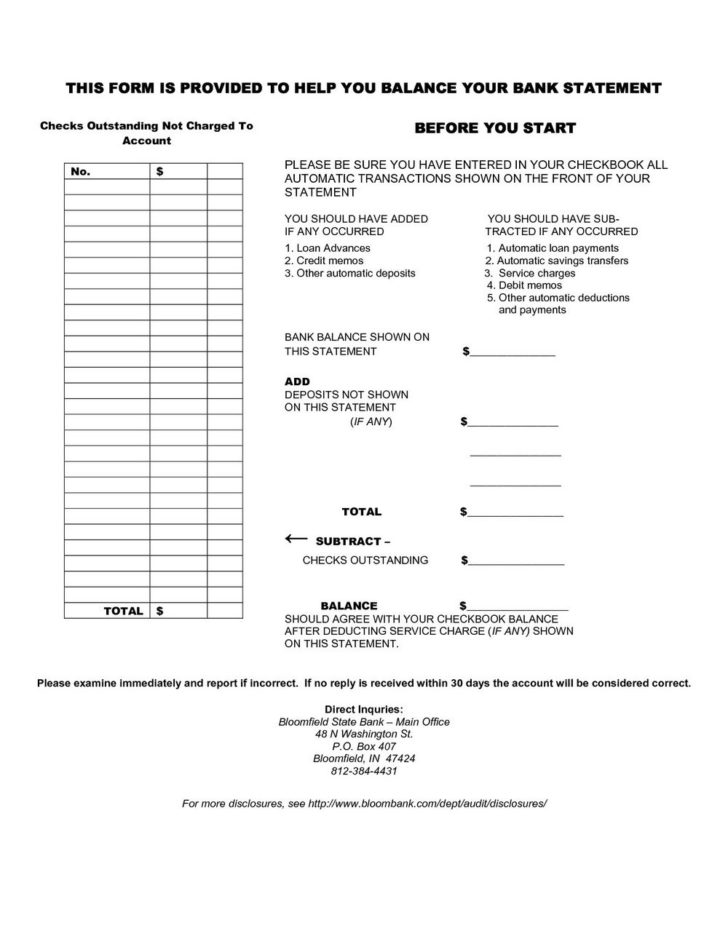 Checking Account Reconciliation Worksheet Excel Universal — db-excel.com