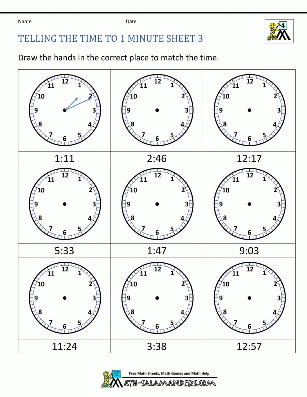3rd Grade Clock Worksheets