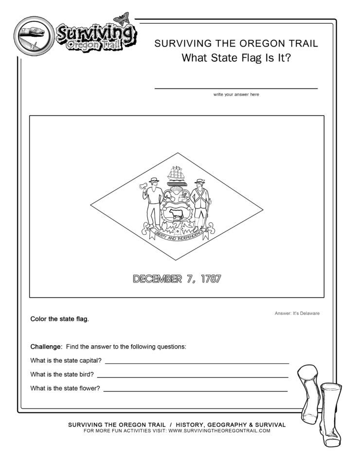 Coloring Page State Flag Delare Printable Worksheet — db-excel.com