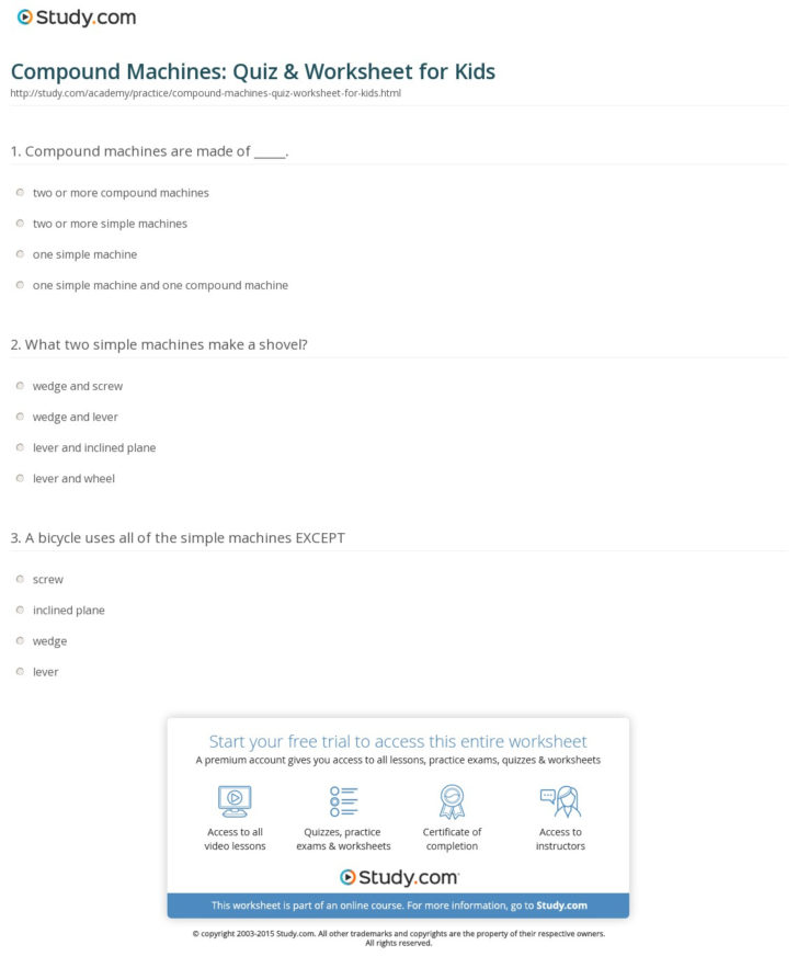 Compound Machines Quiz Worksheet For Kids Study — db-excel.com