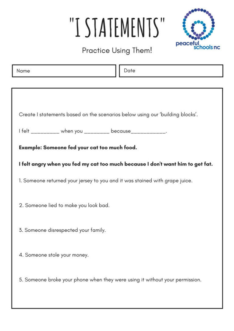 Conflict Resolution Worksheets — db-excel.com